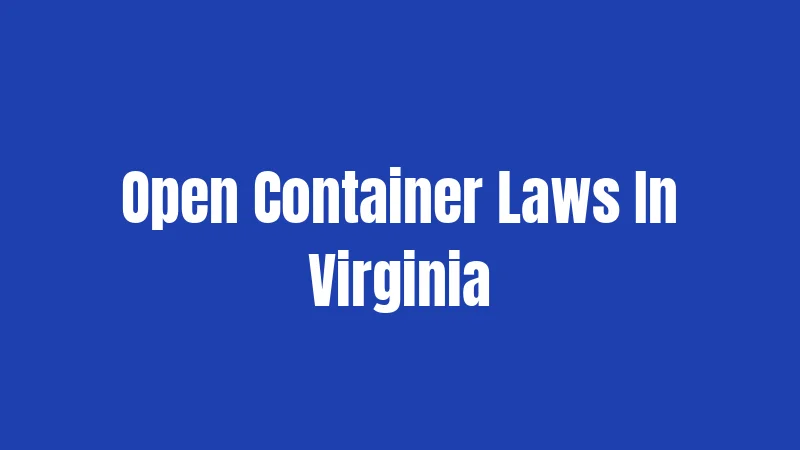 Open Container Laws in Virginia (2026): What Drivers and Passengers ...